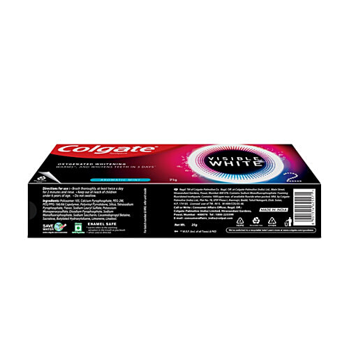 Buy Colgate Visible White O2, Teeth Whitening Toothpaste, Aromatic Mint ...