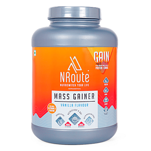 Buy NRoute Mass Gainer - Vanilla, With Vitamins & Minerals, Whey ...
