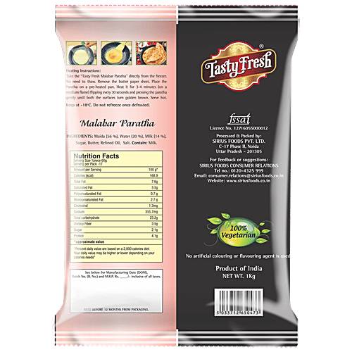 Buy Tasty Fresh Malabar Paratha - Ready To Fry/Bake, Stuffed Bread, For ...