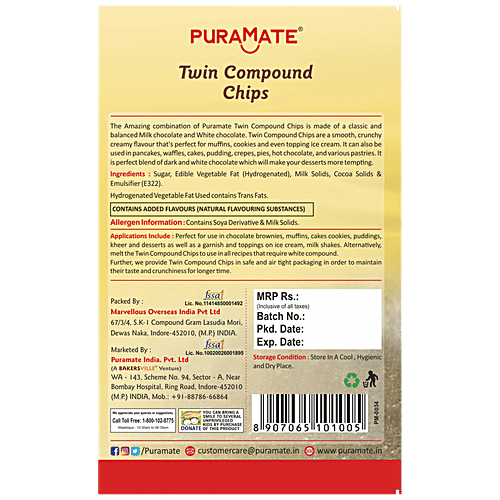 Buy Puramate Twin Compound Chips - Smooth, Crunchy, Creamy, Used As ...