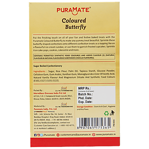 Buy Puramate Coloured Butterfly - Used For Garnishing Online at Best ...