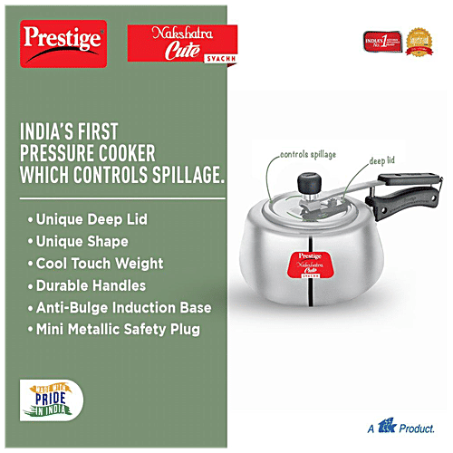 Buy Prestige Nakshatra Cute Svachh Polished Pressure Cooker - Aluminium ...