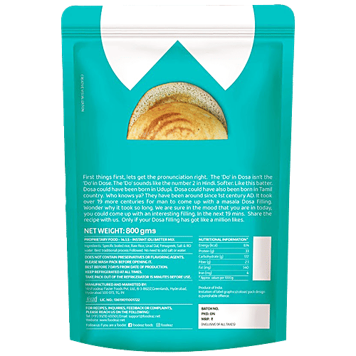 Buy Foodeaz Dosa Batter - Instant Mix, Healthy Carbs, Perfect Breakfast ...