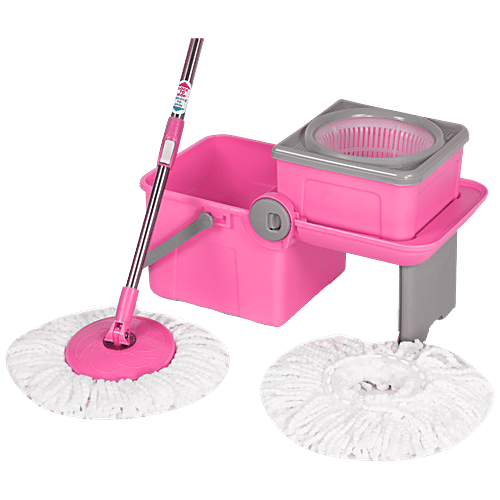 Buy Trueware Compact & Foldable Easy Spin Mop - Foldable Bucket With ...