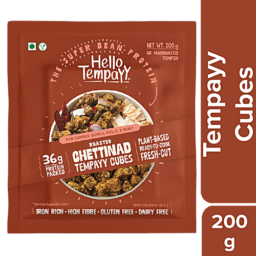 Buy Hello Tempayy Chettinad Soyabean Tempeh Cubes - Rich In Protein ...