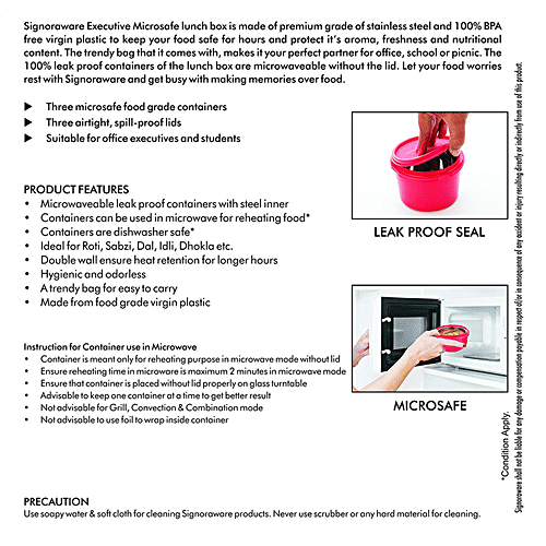 Buy Signoraware Executive Microafe 2 Tier Lunch Box Set - High Quality ...