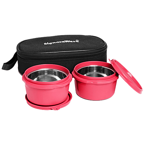 Buy Signoraware MicroSafe Midday Steel Lunch Box - High Quality, Red ...