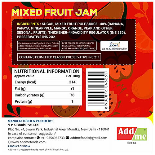Buy Add Me Mixed Fruit Jam - Handmade, Mango, Pineapple, Strawberry ...