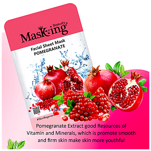 Buy MasKing Facial Sheet Mask For Beauty - Pomegranate Online at Best ...