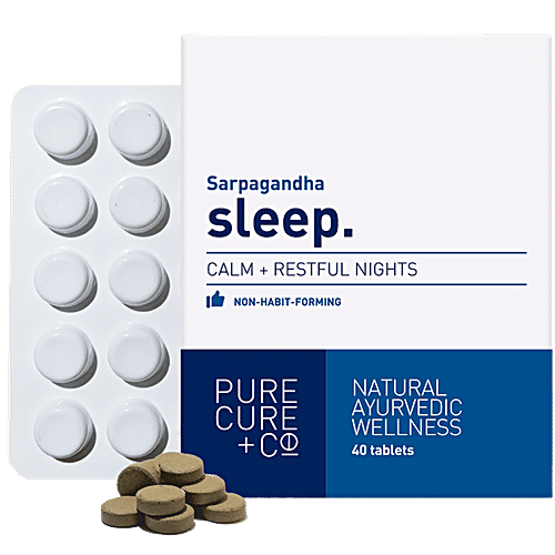 Buy PURECURE+CO Sleep Tablets - Natural Ayurvedic Wellness, Promotes ...