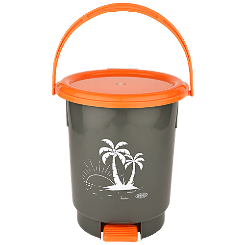 Buy Asian Look Beautiful Dustbin Jr 8 Ltr with Handle - Orange Online ...