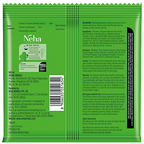 Buy Neha Herbals Color Creme - Natural Black, 100% Grey Coverage ...