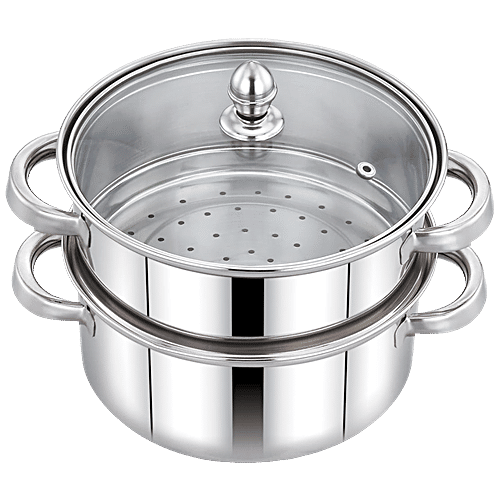 Buy Pigeon Steel Elantra Steamer Pot - 2 Tier, 20 cm, 50313, For ...