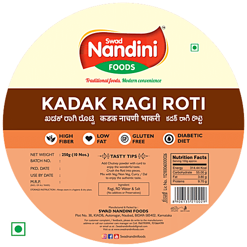 Buy SWAD NANDINI FOODS Kadak Ragi Roti - 10 Nos Online at Best Price of ...