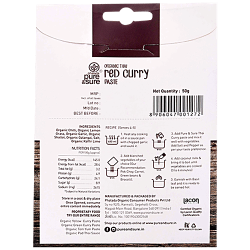 Buy Phalada Pure & Sure Organic Thai Red Curry Paste - Authentic, Fresh ...