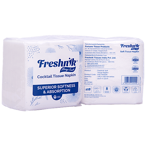 Buy Freshnik Tissues Cocktail Tissue Napkins / Serviettes - 100% Virgin ...