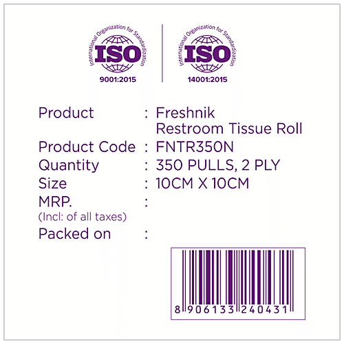 Buy Freshnik Tissues Restroom Tissue Roll - 100% Virgin Paper, Soft ...