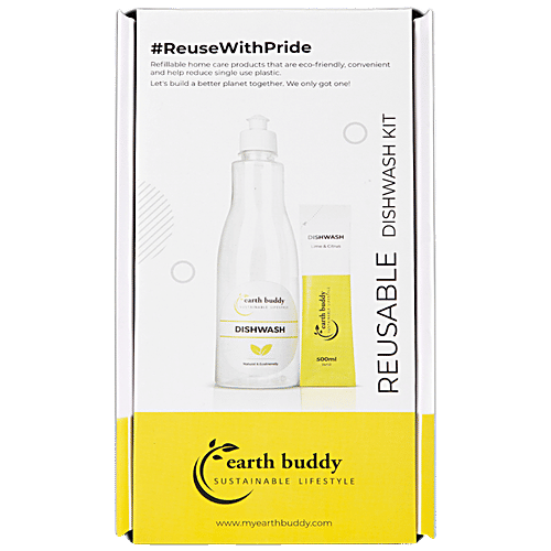 Buy Earth Buddy Dishwash Starter Kit - Lime & Citrus Sachet With ...