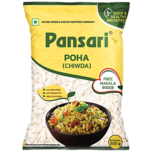 Buy PANSARI Poha Chiwda - Gluten Free, Rich In Dietary Fibre Online at ...