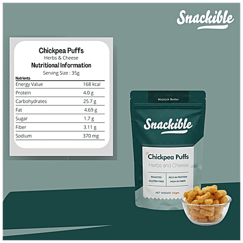 Buy Snackible Herbs & Cheese Chickpea Puffs - Baked Snacks, Gluten Free ...