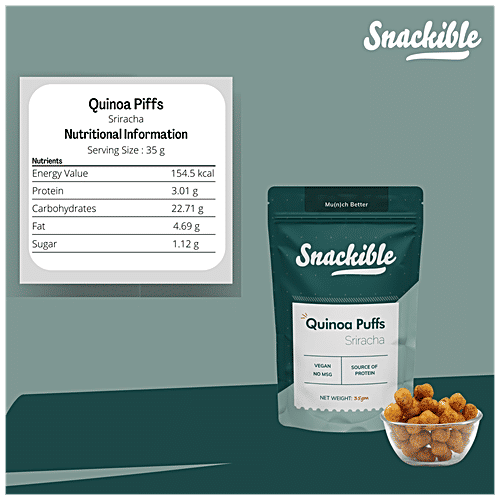 Buy Snackible Sriracha Quinoa Puffs - Vegan, Spicy, Crunchy, Delicious ...