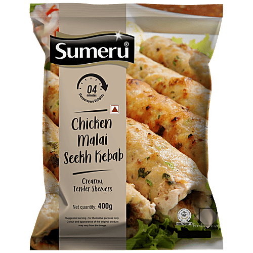 Buy sumeru Chicken Malai Seekh Kebab - Tender Skewers, Ready To Cook ...