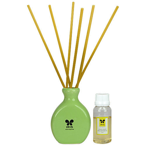 Buy IRIS Reed Diffuser Set - Ceramic Pot, Sticks & Oil, Lemon Grass ...