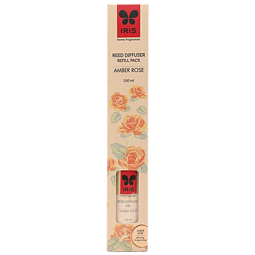 IRIS Amber Rose Reed Diffuser Refill Set - 100 ml diffuser oil, 16 ...