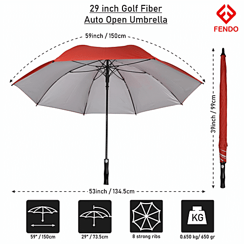 Buy Fendo Golf Umbrella - Auto Open, 29 Inches, Red Online at Best ...