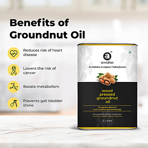 Buy Anveshan Wood Pressed Groundnut Oil - Edible, Natural, No ...