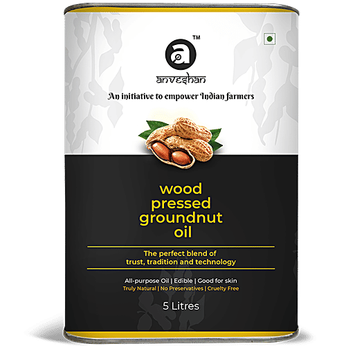 Buy Anveshan Wood Cold Pressed Groundnut/Peanut Cooking Oil Online at ...