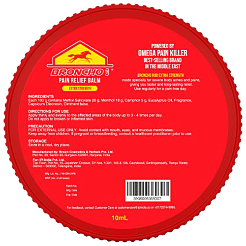 Buy Broncho Rub Pain Relief Balm - Extra Strength, Fast Absorption ...