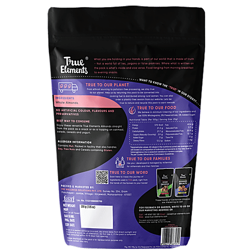 Buy True Elements Californian Almonds - Premium Dry Fruits, Rich In ...