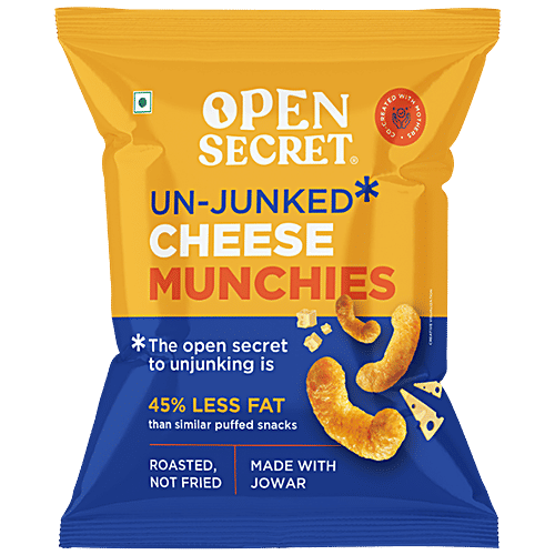 Buy Open Secret Cheese Munchies Puffed Snack - Made With Jowar, Roasted ...