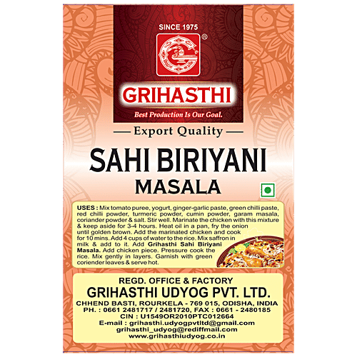 Buy Grihasthi Sahi Biryani Masala - Premium, Natural & Pure, No ...