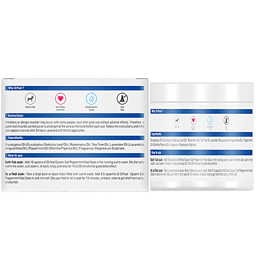 Buy Dr Foot Epsom Salt Peppermint Foot Soak - Magnesium Sulphate For ...