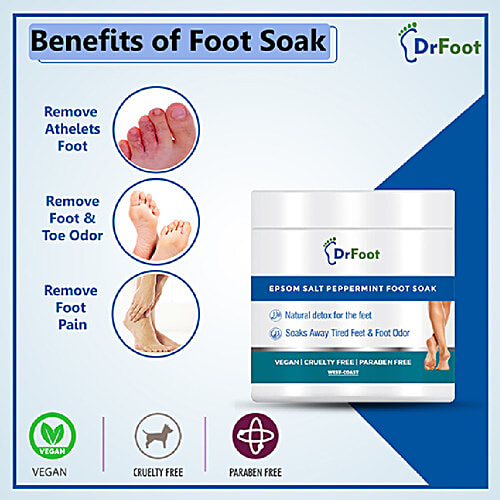 Buy Dr Foot Epsom Salt Peppermint Foot Soak - Magnesium Sulphate For ...