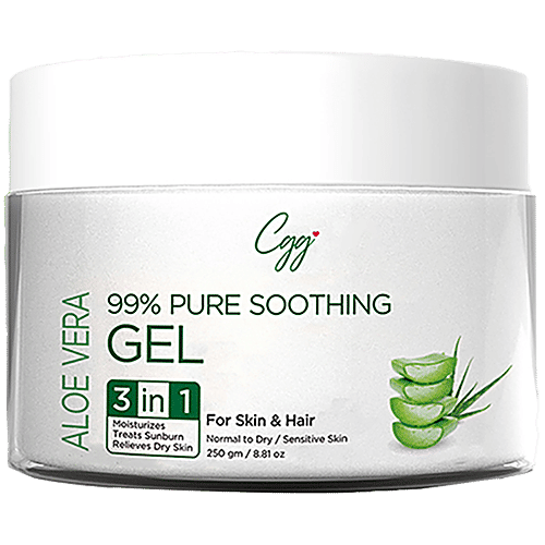 Buy CGG Cosmetics Aloe Vera 99% Pure Soothing Gel For Skin & Hair - 3-In-1 Moisturises Hair ...