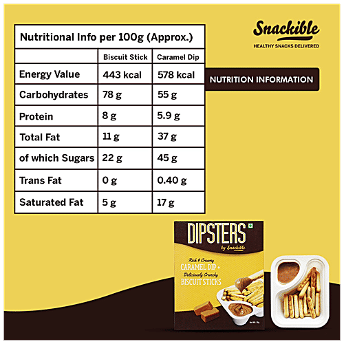 Buy Snackible Dipsters Caramel Dip With Biscuit Sticks - Smooth, Rich ...