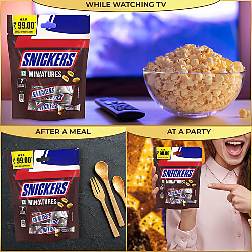 Buy Snickers Miniature Chocolate - Peanut Filled, Rich Taste, Creamy ...