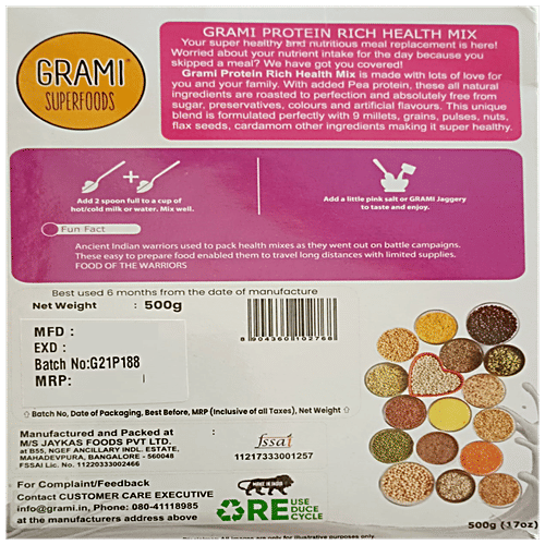 Buy GRAMI SUPERFOODS Renergee G25 Shakti Plan - Instant Nutrimix, For ...