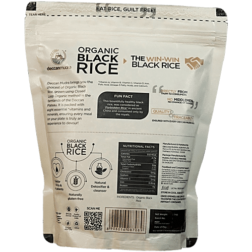 Buy Deccan mudra Organic Black Rice/Kalabatti - Low GI, Rich In ...