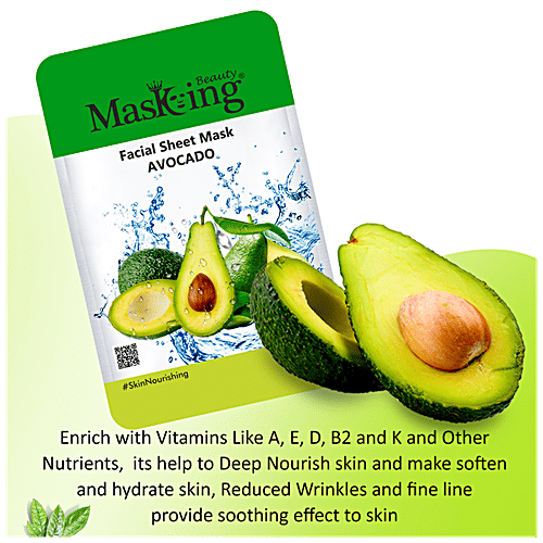 Buy MasKing Beauty Facial Sheet Mask - Avocado, Reduces Wrinkles ...