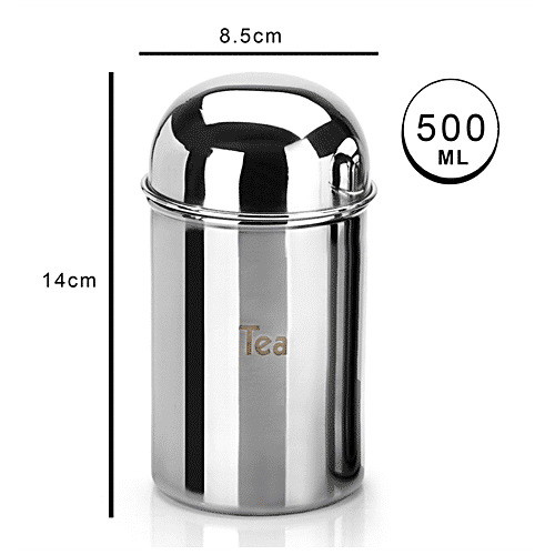 Buy PddFalcon Stainless Steel Dome Storage Canister - Tea, 100% Food ...