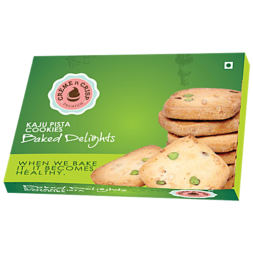 Buy Creme N Crisp Kaju Pista Cookies - Baked Delights, Premium, Crunchy ...