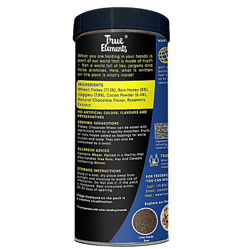 Buy True Elements Chocolate Wheat Flakes - Honey & Jaggery, Rich In ...