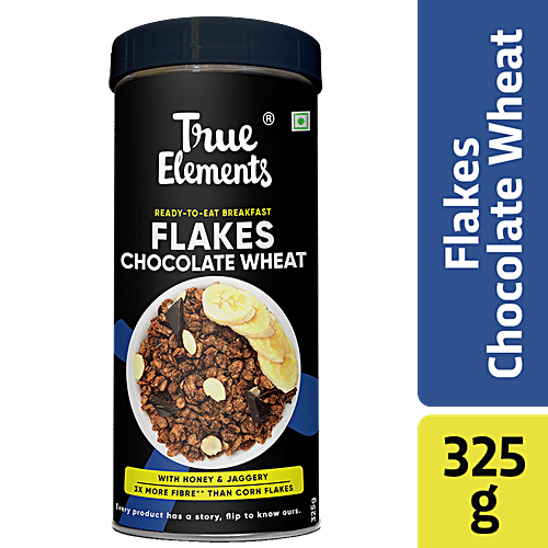 Buy True Elements Chocolate Wheat Flakes - Honey & Jaggery, Rich In ...
