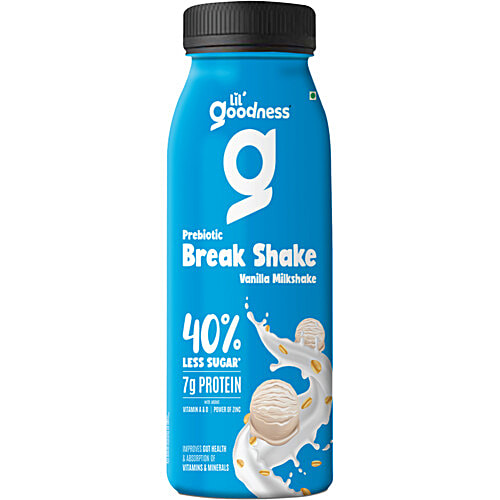Buy LiL'Goodness Prebiotic Break Shake - Vanilla & Oats Milkshake, 40% ...