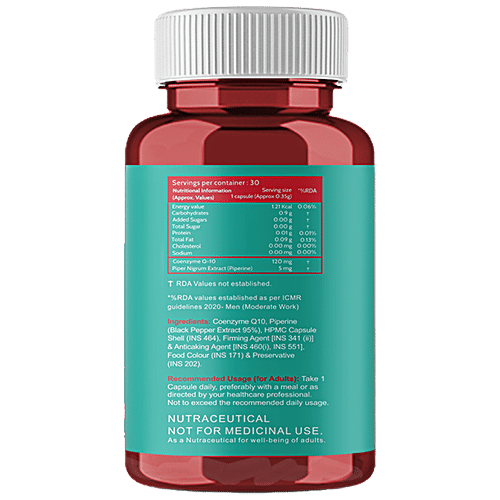 Buy Carbamide Forte Coenzyme Q10 120 mg With Piperine 5 mg - Supports ...