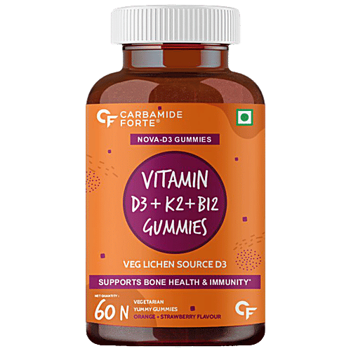 Buy Carbamide Forte Vitamin D3 K2 B12 Gummies - Veg Lichen Source D3 ...